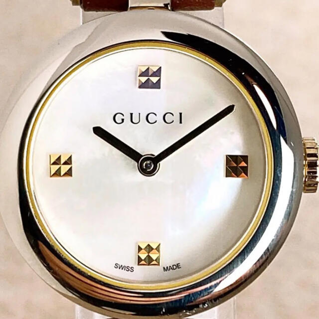 GUCCI 141.5 ディアマンティッシマ ホワイトシェル腕時計 GUCCI 141.5 ディアマンティッシマ ホワイトシェル腕時計