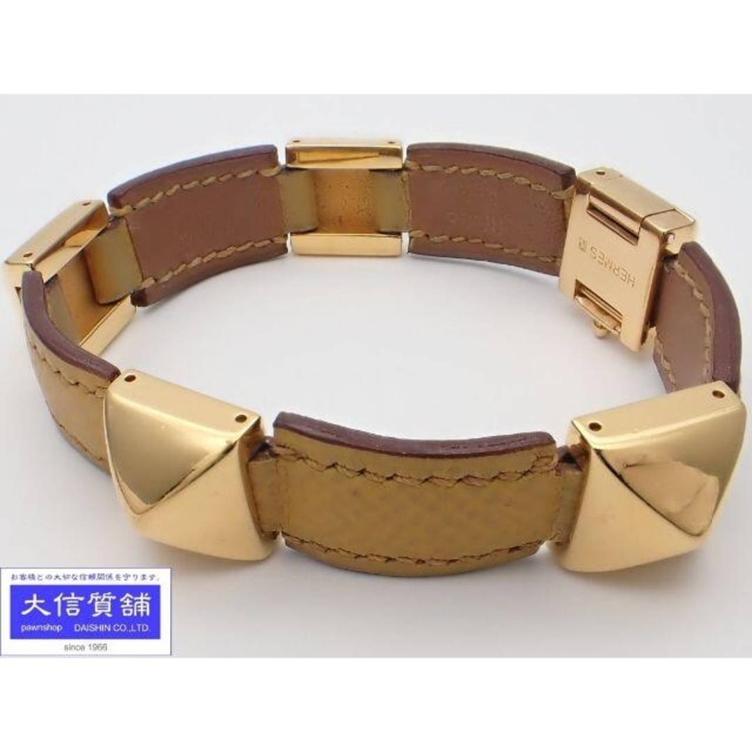 HERMES - エルメス メドール ブレスレット イエロー □B刻印の HERMES - エルメス メドール ブレスレット イエロー □B刻印の