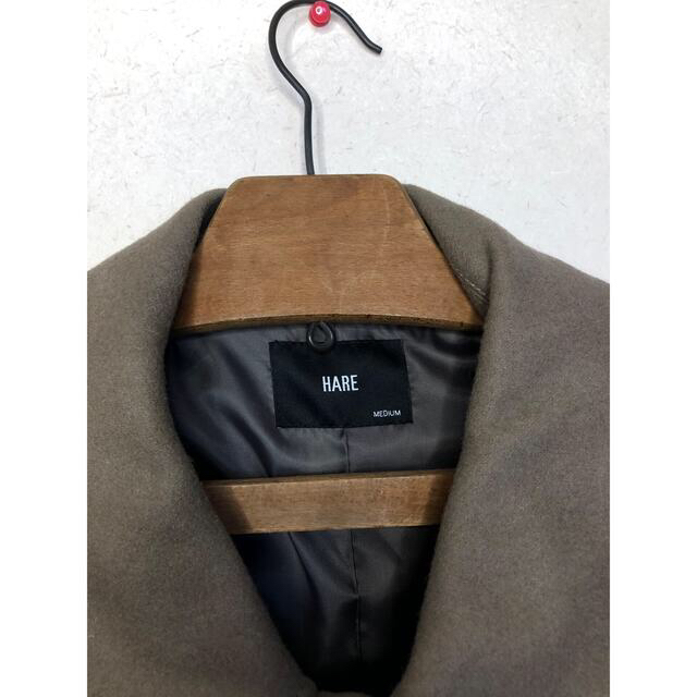 HARE - 【美品】ウールステンカラーコート HARE ハレ ブラウンの HARE - 【美品】ウールステンカラーコート HARE ハレ ブラウンの