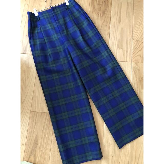 IENA - 完売品 オーガニックウールチェックソフトバギーパンツの IENA - 完売品 オーガニックウールチェックソフトバギーパンツの