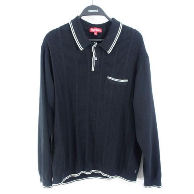 Supreme 19AW STRIPE RIB L/S KNIT POLO- Supreme 19AW STRIPE RIB L/S KNIT POLO-