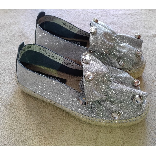 Sergio Rossi × Manebiグリッター ウェッジ フラットシューズ 靴 Sergio Rossi × Manebiグリッター ウェッジ フラットシューズ 靴
