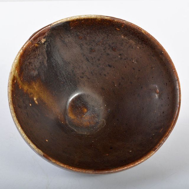 中国 柿釉 天目茶碗 時代箱付 V R4371 陶芸 中国 柿釉 天目茶碗 時代箱付 V R4371 陶芸
