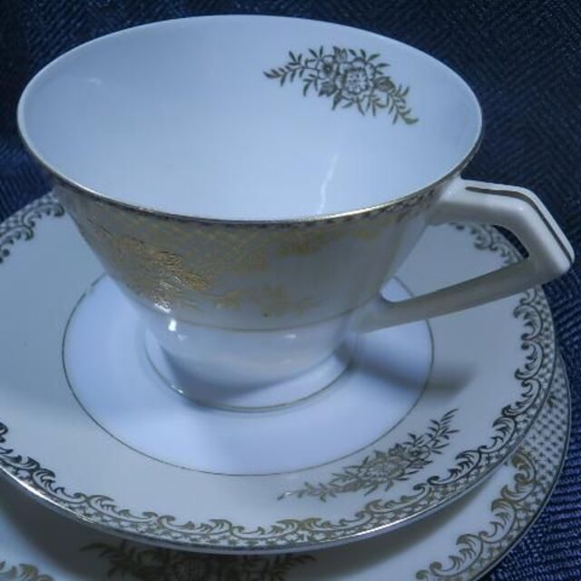オールドノリタケ 盛上金彩 トリオ グラス/カップ オールドノリタケ 盛上金彩 トリオ グラス/カップ