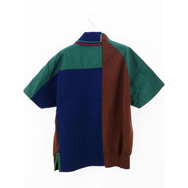 kolor - kolor カラー ドッキング シャツ 半袖 1 ブラウン S kolor - kolor カラー ドッキング シャツ 半袖 1 ブラウン S