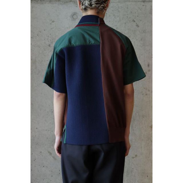 kolor - kolor カラー ドッキング シャツ 半袖 1 ブラウン S kolor - kolor カラー ドッキング シャツ 半袖 1 ブラウン S