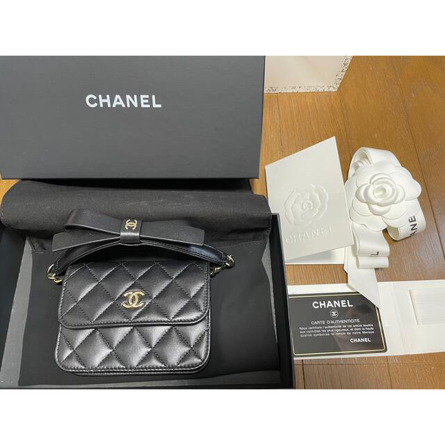 CHANEL - シャネル リボン付きチェーンクラッチ 新品の通販 by CHANEL - シャネル リボン付きチェーンクラッチ 新品の通販 by