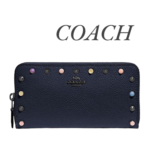COACH - ◇COACH ◇スタッズ長財布 の通販 by きなこ's shop COACH - ◇COACH ◇スタッズ長財布 の通販 by きなこ's shop