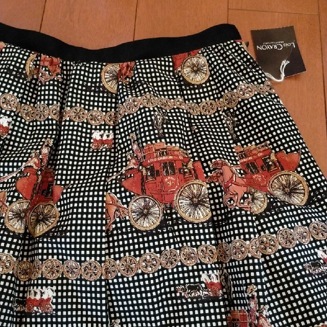 Lois CRAYON 馬車 レトロ柄 スカート ロングスカート Lois CRAYON 馬車 レトロ柄 スカート ロングスカート