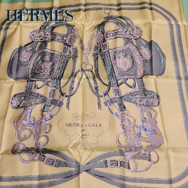 HERMES - 未使用 レア 稀少 HERMES エルメス スカーフ カレ90の HERMES - 未使用 レア 稀少 HERMES エルメス スカーフ カレ90の