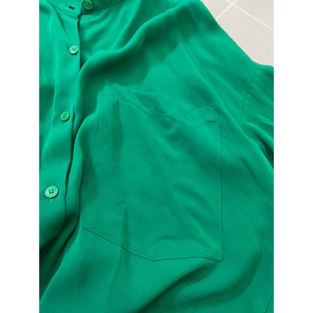 ZARA - ZARA ザラ グリーン ブラウス とろみシャツの通販 by N ZARA - ZARA ザラ グリーン ブラウス とろみシャツの通販 by N