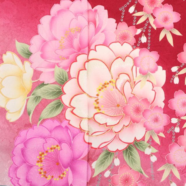 新品未使用】振袖*長尺♪京友禅 桜の花模様 赤 成人式卒業式に 新品未使用】振袖*長尺♪京友禅 桜の花模様 赤 成人式卒業式に