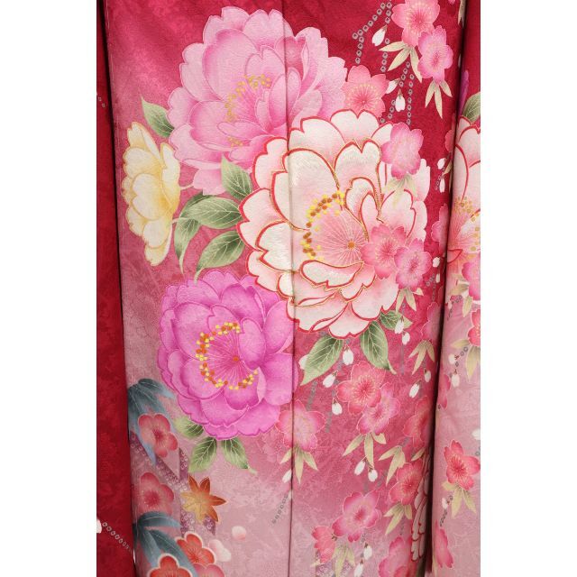 新品未使用】振袖*長尺♪京友禅 桜の花模様 赤 成人式卒業式に 新品未使用】振袖*長尺♪京友禅 桜の花模様 赤 成人式卒業式に
