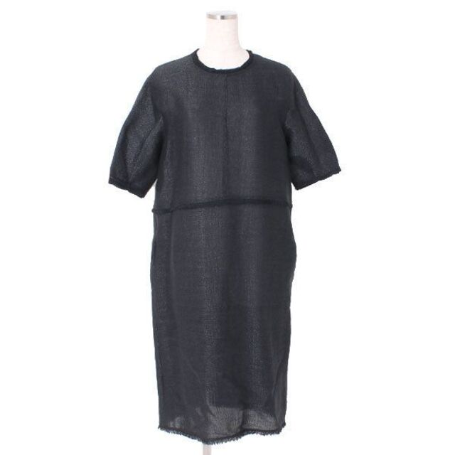 JIL SANDER - 新品 JIL SANDER フリンジ付 ワンピース ブラック JIL SANDER - 新品 JIL SANDER フリンジ付 ワンピース ブラック