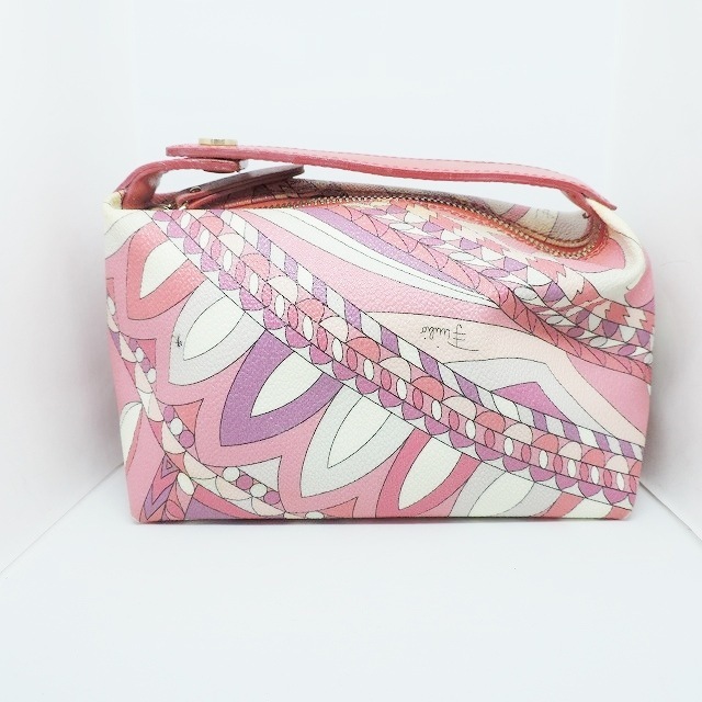 新品エミリオプッチ レザー化粧ポーチ ピンク EMILIO PUCCI 練り歩く 新品エミリオプッチ レザー化粧ポーチ ピンク EMILIO PUCCI 練り歩く