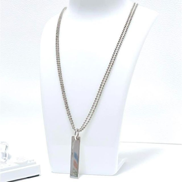 美品✨GUCCI グッチ ネックレス 刻印ロゴプレート 925 ボール 美品✨GUCCI グッチ ネックレス 刻印ロゴプレート 925 ボール