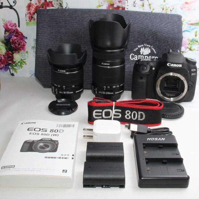 ❤️予備バッテリー付❤️Canon EOS 80D ダブルレンズ ❤️予備バッテリー付❤️Canon EOS 80D ダブルレンズ