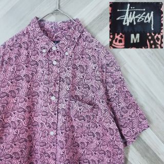 STUSSY - 90s USA製old stussy ステューシーペイズリー柄ボタン STUSSY - 90s USA製old stussy ステューシーペイズリー柄ボタン