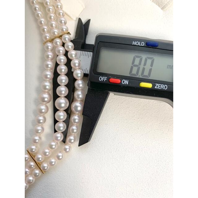 MIKIMOTO - 【超美品】ミキモトダイヤ付き3連パールネックレス MIKIMOTO - 【超美品】ミキモトダイヤ付き3連パールネックレス