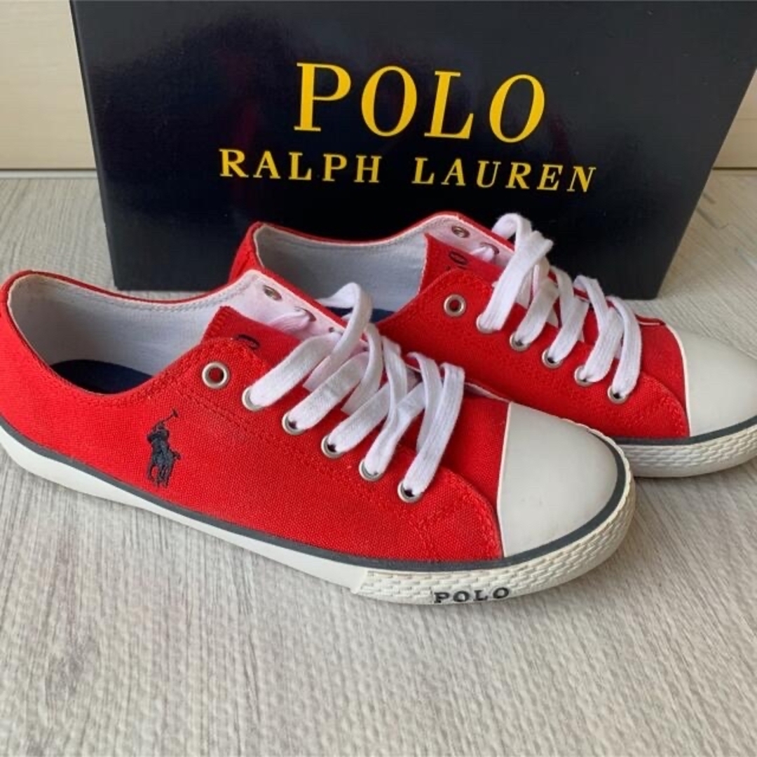 POLO RALPH LAUREN - POLO ポロラルフローレン スニーカー 赤 POLO RALPH LAUREN - POLO ポロラルフローレン スニーカー 赤