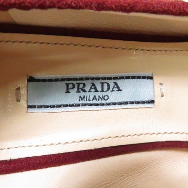 PRADA - プラダ パンプス レッド系 36 スエード リボン ワイン PRADA - プラダ パンプス レッド系 36 スエード リボン ワイン