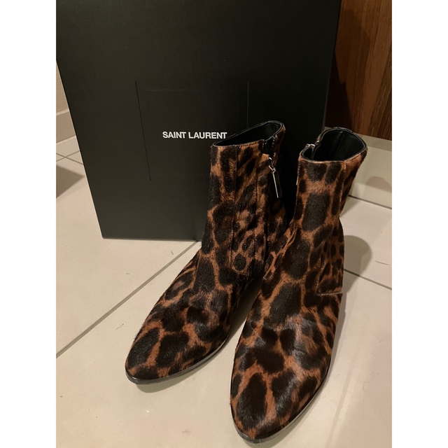 SAINT LAURENT - サンローラン レアなレオパード本革ブーツ SAINT LAURENT - サンローラン レアなレオパード本革ブーツ
