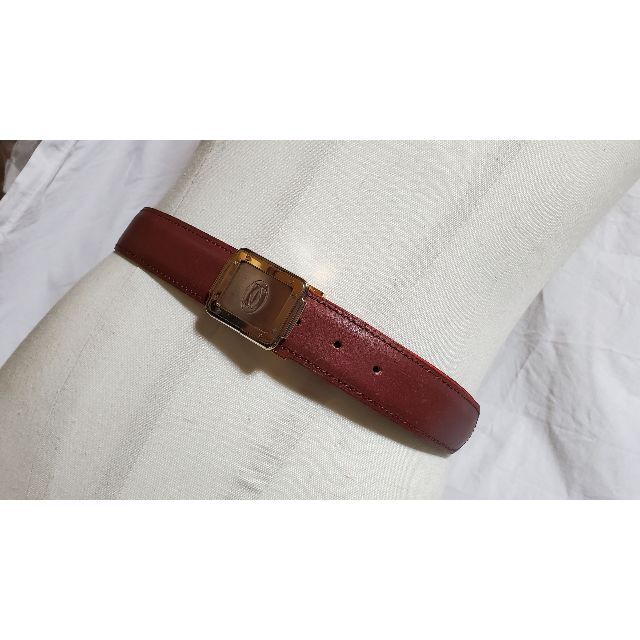 Cartier - 正規 希少 カルティエ サントス×Cロゴ レザーベルト赤 Cartier - 正規 希少 カルティエ サントス×Cロゴ レザーベルト赤