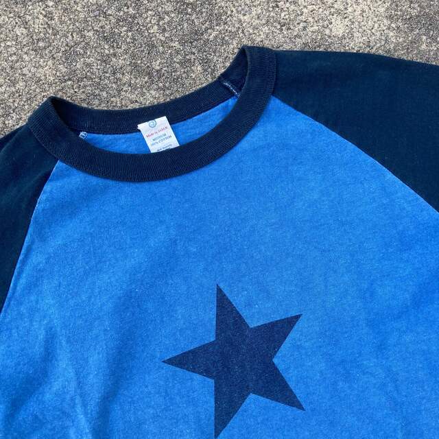 古着】星Tシャツ カットソー ラグラン 長袖 染み込みプリント 古着】星Tシャツ カットソー ラグラン 長袖 染み込みプリント