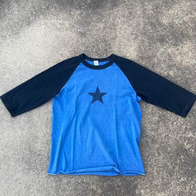 古着】星Tシャツ カットソー ラグラン 長袖 染み込みプリント 古着】星Tシャツ カットソー ラグラン 長袖 染み込みプリント