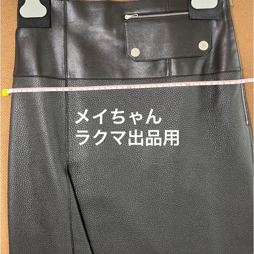 HERMES - エルメス 鹿革&羊革ひざ丈スカート 新品未使用 36の HERMES - エルメス 鹿革&羊革ひざ丈スカート 新品未使用 36の