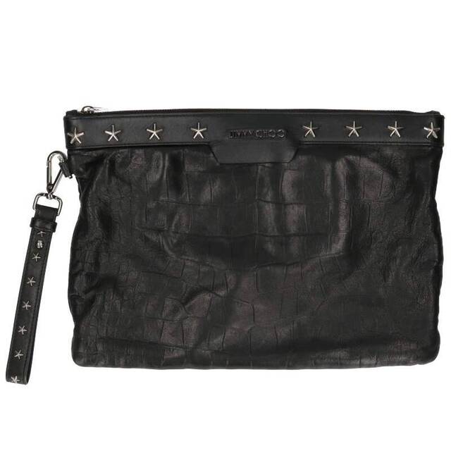 JIMMY CHOO レザー 浸かる 黒クラッチバッグ JIMMY CHOO レザー 浸かる 黒クラッチバッグ