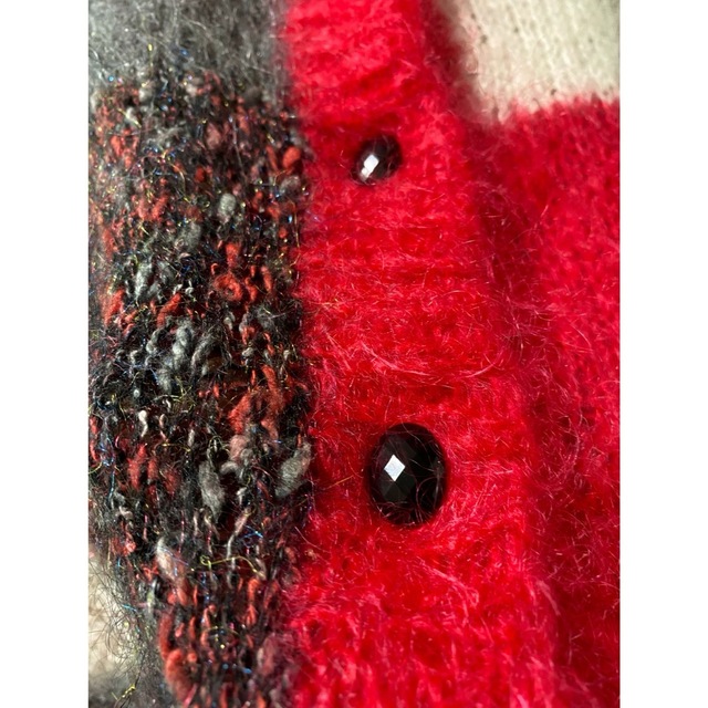 ビンテージ 70s ハンドメイド モヘア ニットXXL カーディガン ビンテージ 70s ハンドメイド モヘア ニットXXL カーディガン