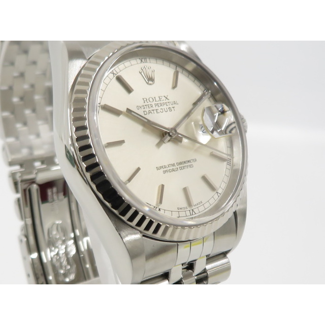 ROLEX - ROLEX デイトジャスト 自動巻き SS/WG シルバー文字盤 ROLEX - ROLEX デイトジャスト 自動巻き SS/WG シルバー文字盤