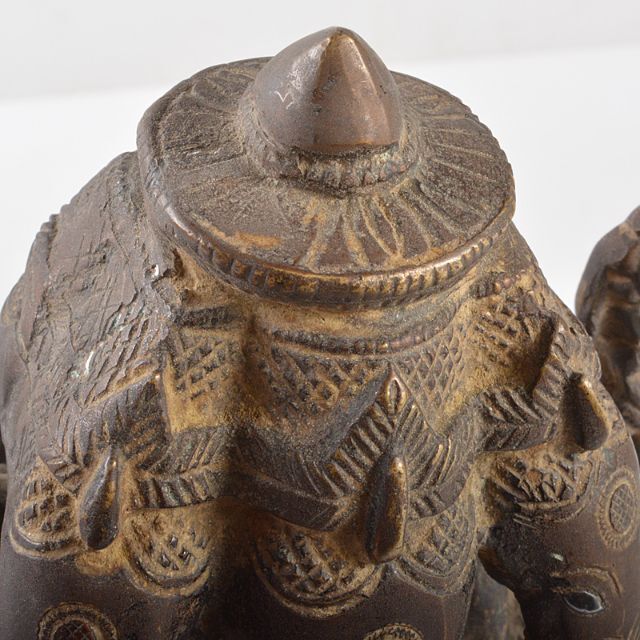 仏教美術 古銅 インド神 5面ガネーシャ象神 置物 M R5207 仏教美術 古銅 インド神 5面ガネーシャ象神 置物 M R5207