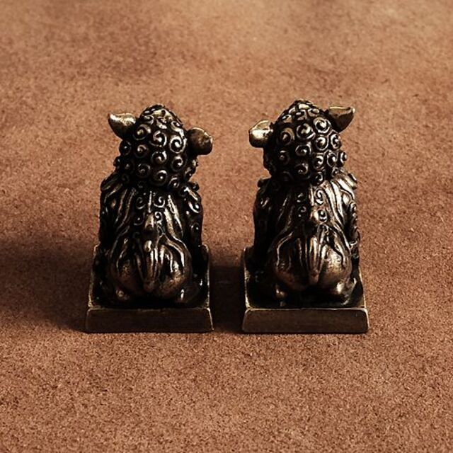 真鍮 置物 狛犬(2体セット)シーサー 獅子 フィギュア 玄関 真鍮 置物 狛犬(2体セット)シーサー 獅子 フィギュア 玄関