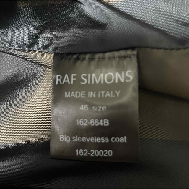 RAF SIMONS - RAF SIMONS 16AW ノースリーブコート 46 RAF SIMONS - RAF SIMONS 16AW ノースリーブコート 46