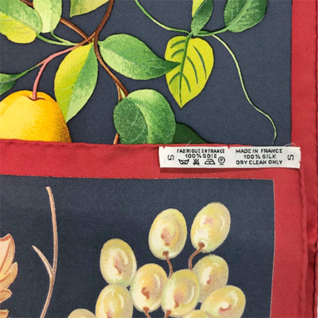 HERMES - エルメス カレ90 スカーフ FRUCTIDOR シルク ネイビー HERMES - エルメス カレ90 スカーフ FRUCTIDOR シルク ネイビー