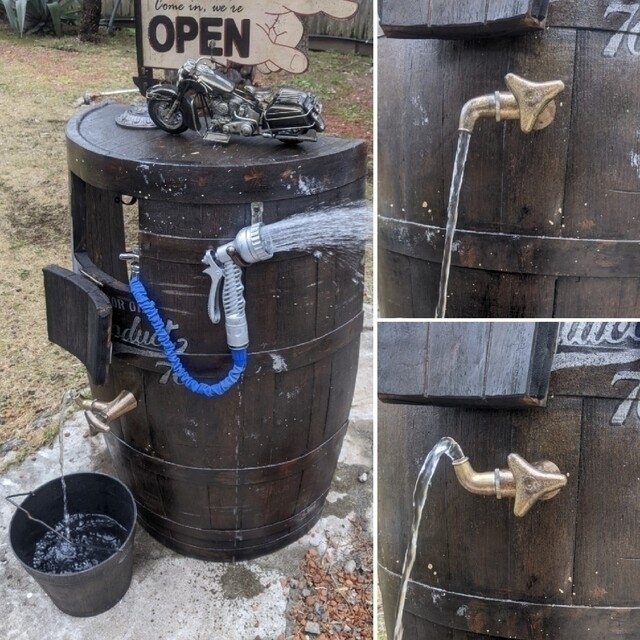 ウイスキー樽 の立水栓オープン&クローズ看板アメリカン ウイスキー樽 の立水栓オープン&クローズ看板アメリカン