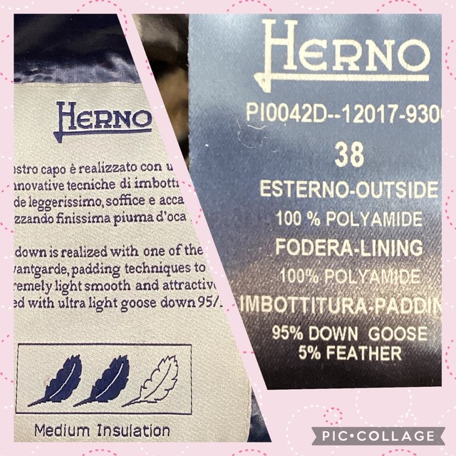 💓 HERNO ヘルノ ダウンジャケット ブラック 38 💓 HERNO ヘルノ ダウンジャケット ブラック 38