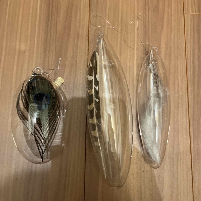 ルースト ガラス オーナメント フェザー セットの通販 by あお ルースト ガラス オーナメント フェザー セットの通販 by あお