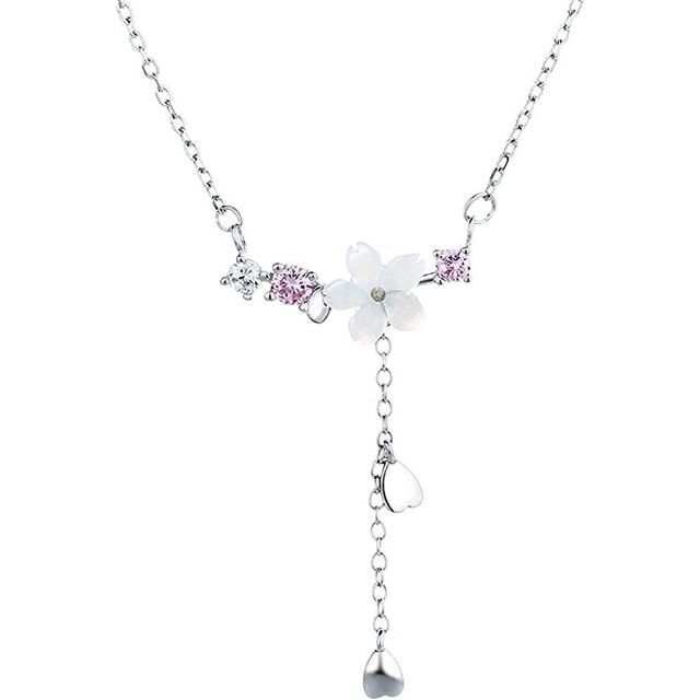 匿名配送 レディース 最高級ピンクジルコニア 桜&ハートのネックレス 匿名配送 レディース 最高級ピンクジルコニア 桜&ハートのネックレス