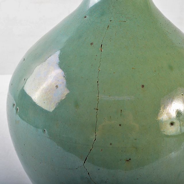 富山県 小杉焼 青磁 鶴首花瓶 時代箱付 M R5496Bの通販 by 富山県 小杉焼 青磁 鶴首花瓶 時代箱付 M R5496Bの通販 by