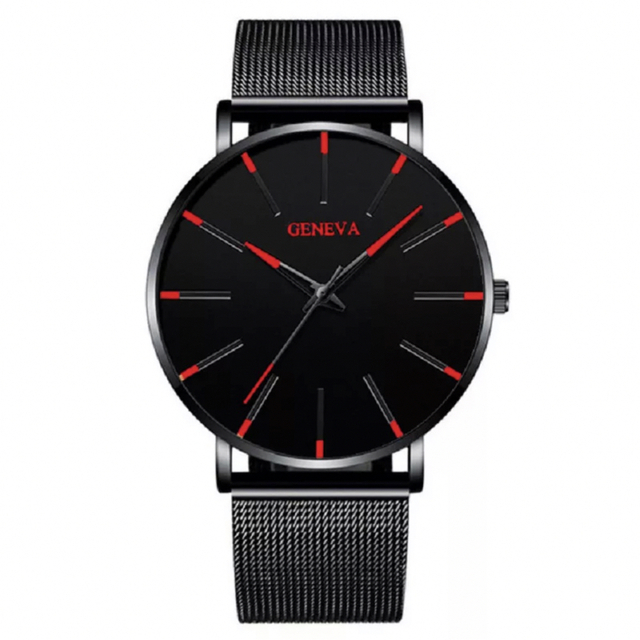 新品・未使用】《メンズ GENEVAシンプル腕時計/ブラック 新品・未使用】《メンズ GENEVAシンプル腕時計/ブラック