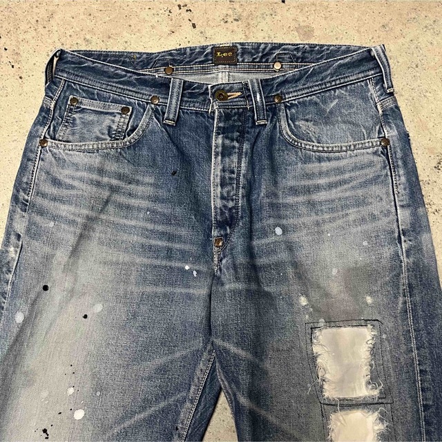 Lee - Lee 斜体e センター赤タグ ダメージデニムパンツ 毛付き Lee - Lee 斜体e センター赤タグ ダメージデニムパンツ 毛付き