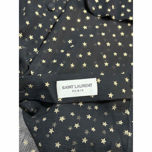 SAINT LAURENT - サンローラン トップス シャツ リボン 34 S 黒 SAINT LAURENT - サンローラン トップス シャツ リボン 34 S 黒