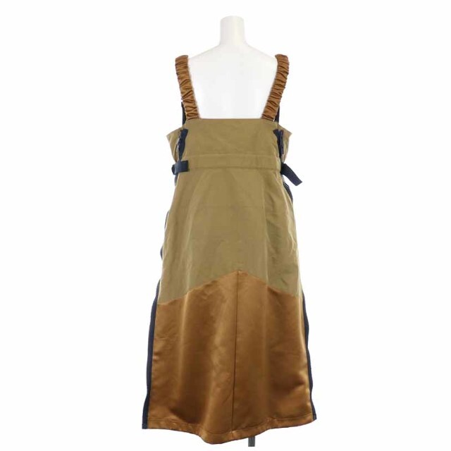 サカイ 22SS Grosgrain Mix Dress 2 M ベージュ 茶 サカイ 22SS Grosgrain Mix Dress 2 M ベージュ 茶