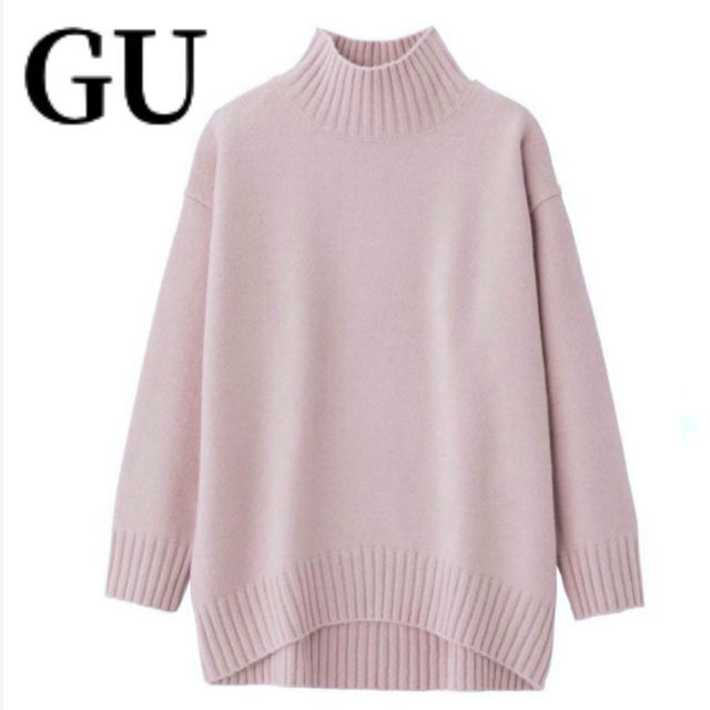GU - GUジーユーオーバーサイズハイネックチュニックピンク GU - GUジーユーオーバーサイズハイネックチュニックピンク