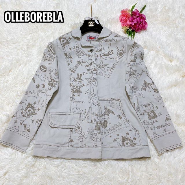希少☆OLLEBOREBLA ジャケット コットン ブタさん ベージュ デニム調 希少☆OLLEBOREBLA ジャケット コットン ブタさん ベージュ デニム調