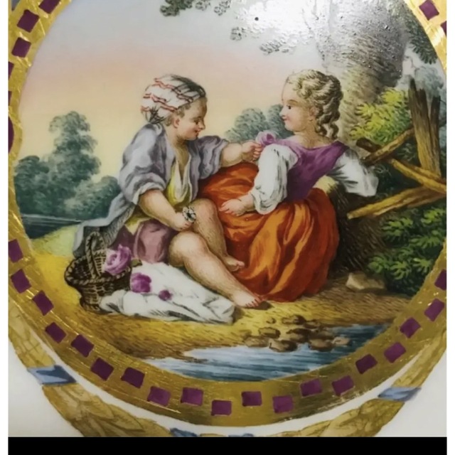 MEISSEN - マイセン 恋人達 人物画 オープンワーク 透かしの通販 MEISSEN - マイセン 恋人達 人物画 オープンワーク 透かしの通販