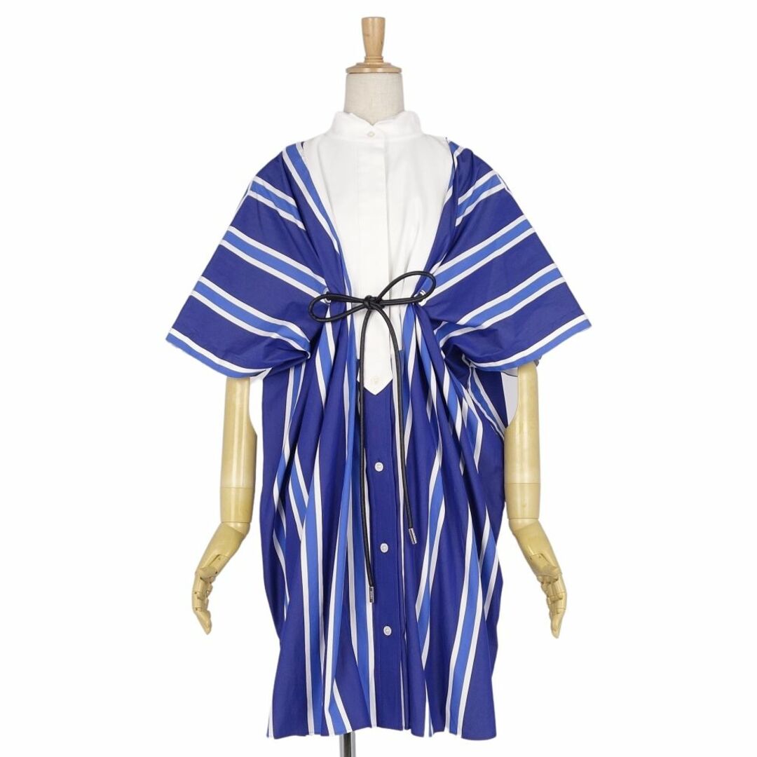 美品】sacai ストライプシャツワンピース 美品】sacai ストライプシャツワンピース